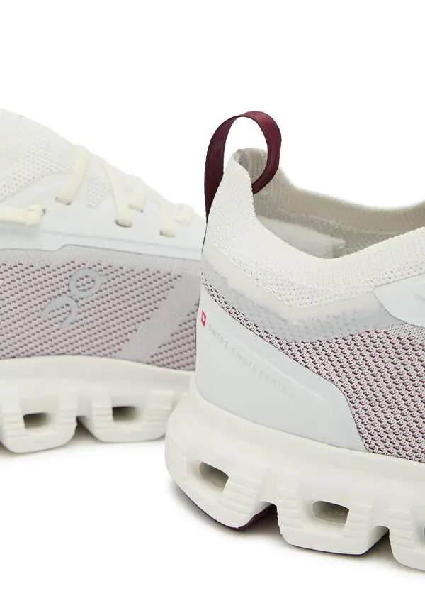 On Cloud 6 Versa Panelled Mesh-knit Sneakers - Maroon