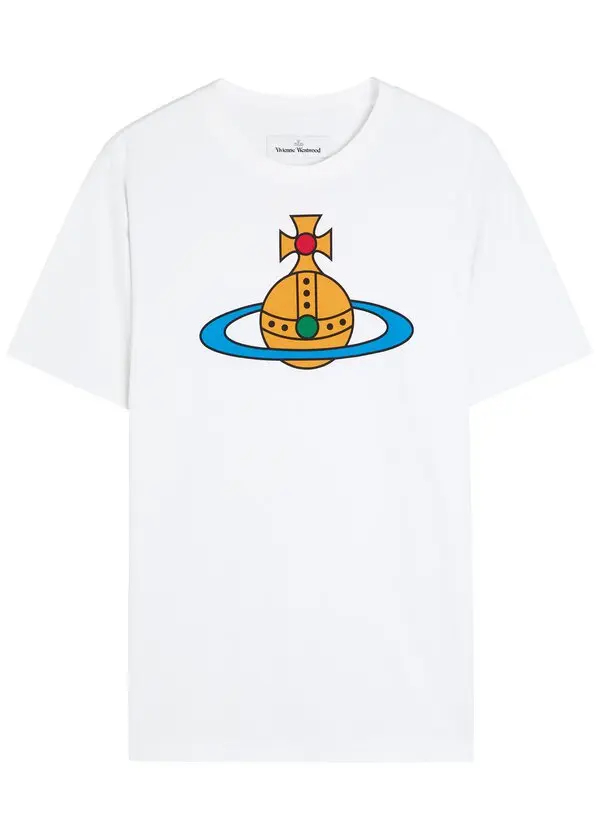VIVIENNE WESTWOOD Orb-print Stretch-cotton T-shirt - White