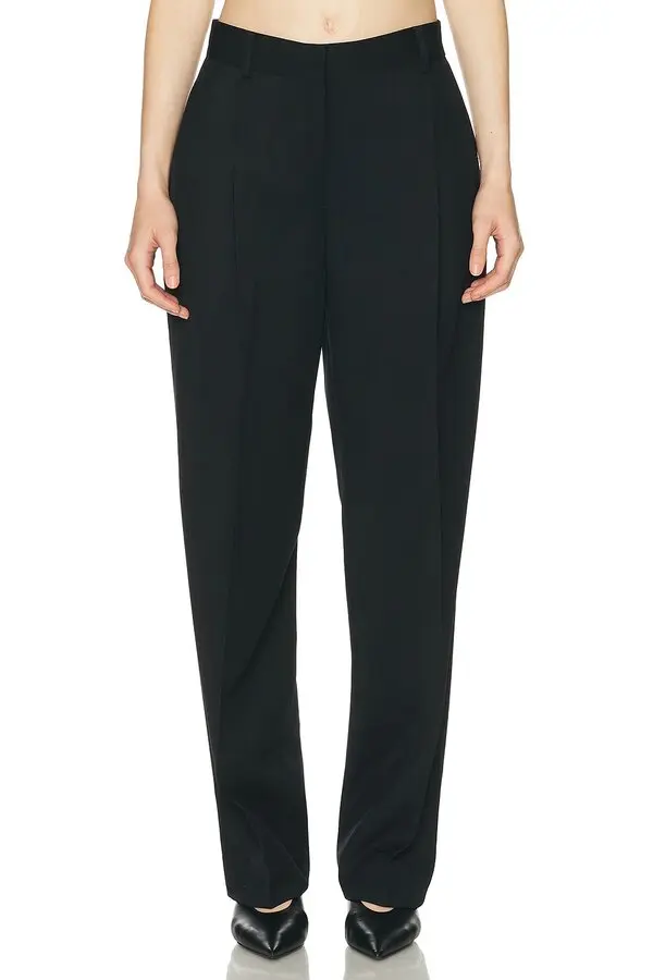 TOTEME Pleated Twill Trousers - Black