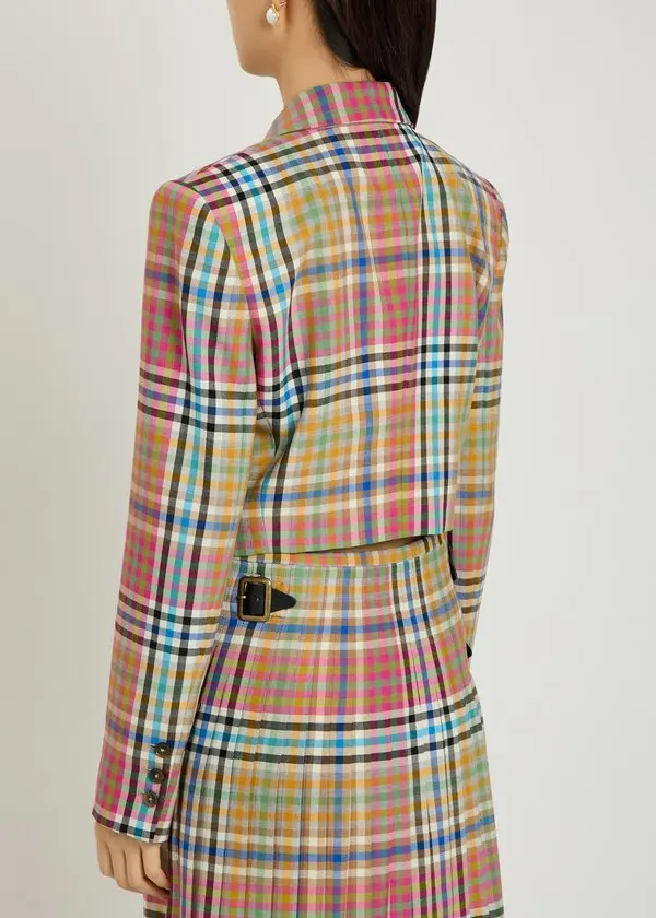 VIVIENNE WESTWOOD Checked Cropped Wool Jacket