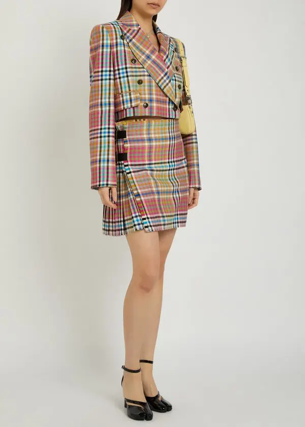 VIVIENNE WESTWOOD Checked Cropped Wool Jacket