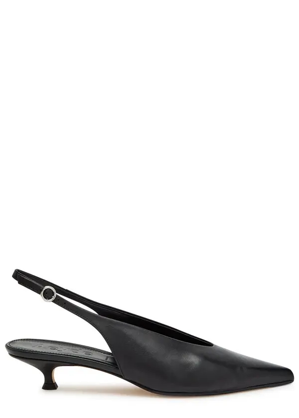AeydĒ Camila 35 Leather Slingback Pumps - Black