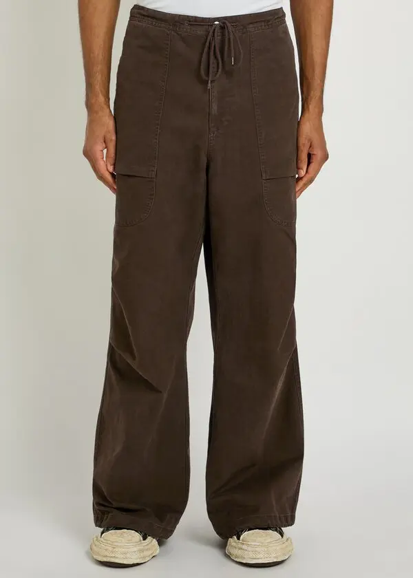 ENTIRE STUDIOS Barren Wide-leg Denim Cargo Trousers - Brown