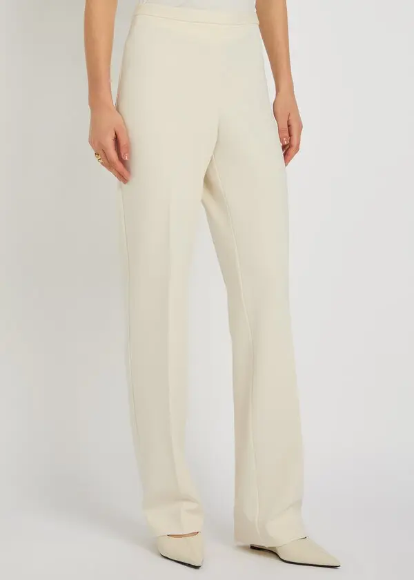 Another Tomorrow Straight-leg Jersey Trousers - White