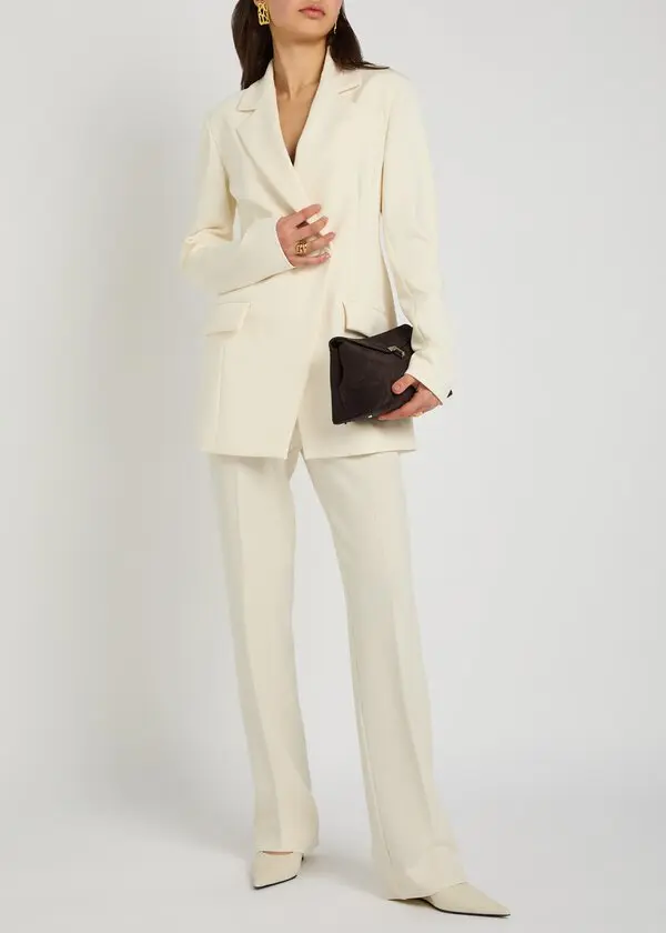 Another Tomorrow Straight-leg Jersey Trousers - White