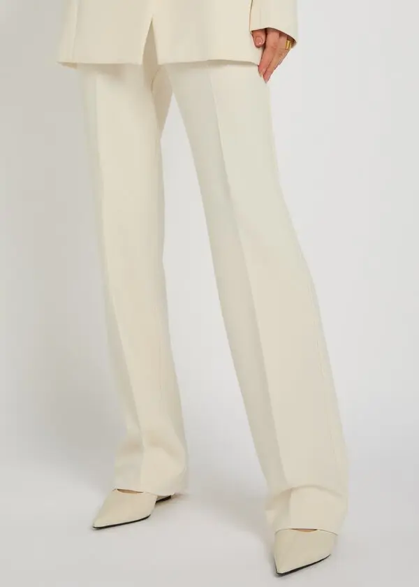 Another Tomorrow Straight-leg Jersey Trousers - White