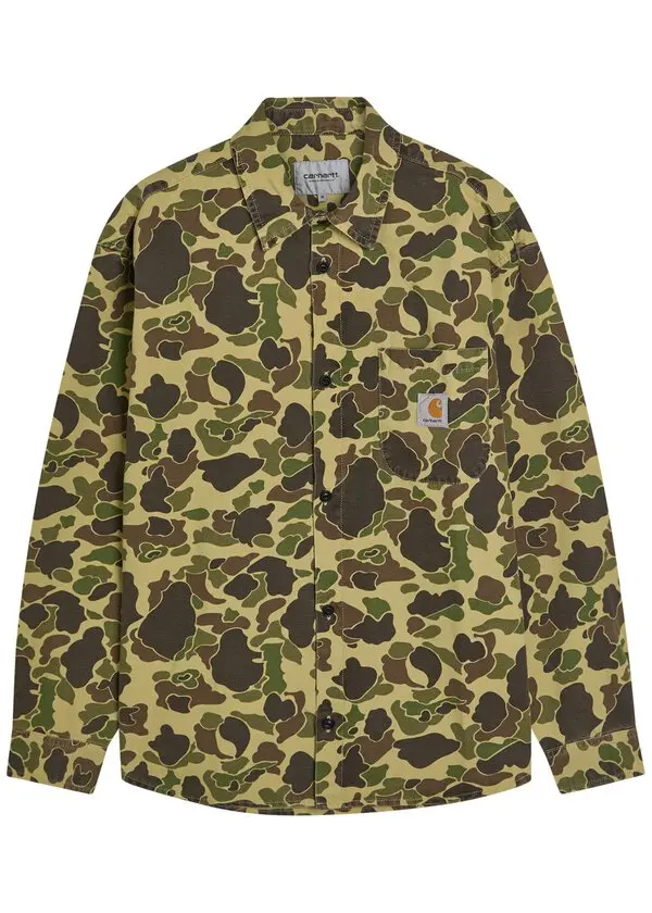 Carhartt Work In Progress Duck Camouflage Canvas Overshirt - Green