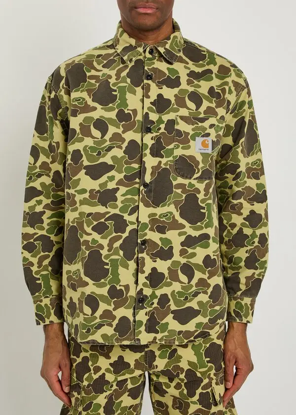 Carhartt Work In Progress Duck Camouflage Canvas Overshirt - Green