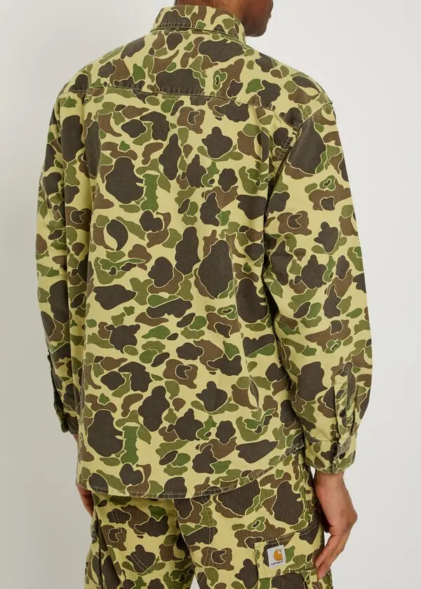 Carhartt Work In Progress Duck Camouflage Canvas Overshirt - Green