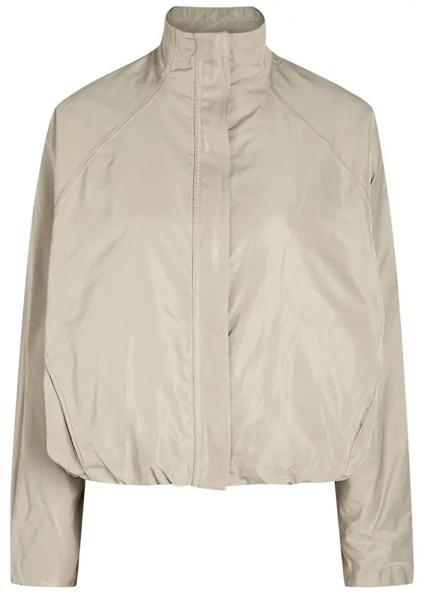 Alaïa High-neck Woven Windbreaker Jacket