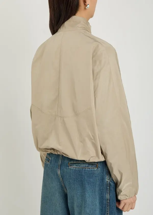 Alaïa High-neck Woven Windbreaker Jacket