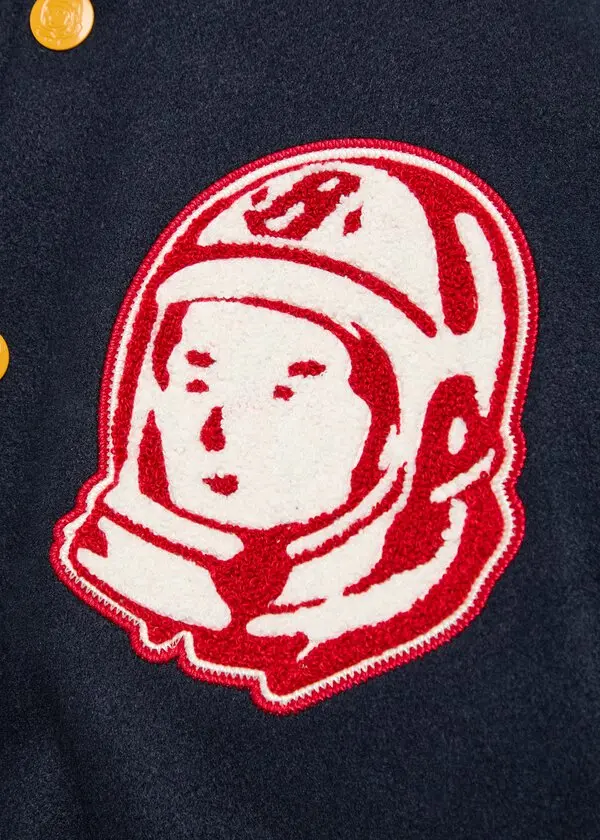 BILLIONAIRE BOYS CLUB Fanfare Script Panelled Appliquéd Bomber Jacket - Navy