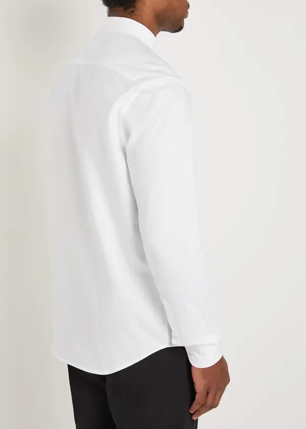 Emporio Armani Jacquard Cotton Shirt - White