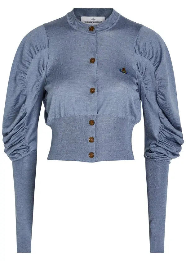 VIVIENNE WESTWOOD Wool And Silk-blend Cardigan - Light Blue