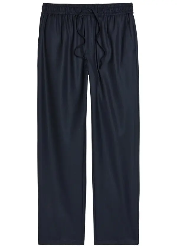 Dolce & Gabbana Drawstring Straight-leg Wool Trousers - Black