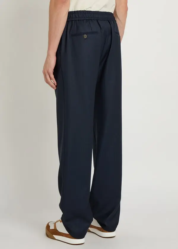 Dolce & Gabbana Drawstring Straight-leg Wool Trousers