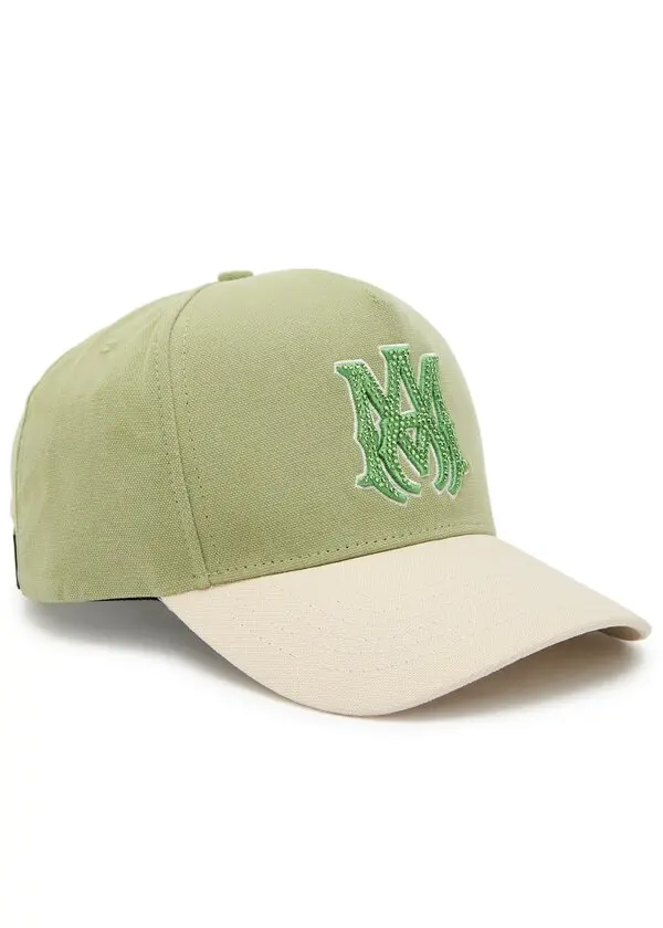 Amiri Ma Logo-appliquéd Canvas Cap - Green