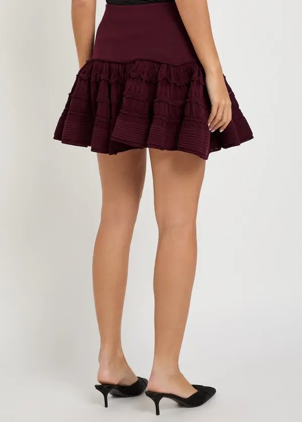 Alaïa Ruffled Wool-blend Mini Skirt