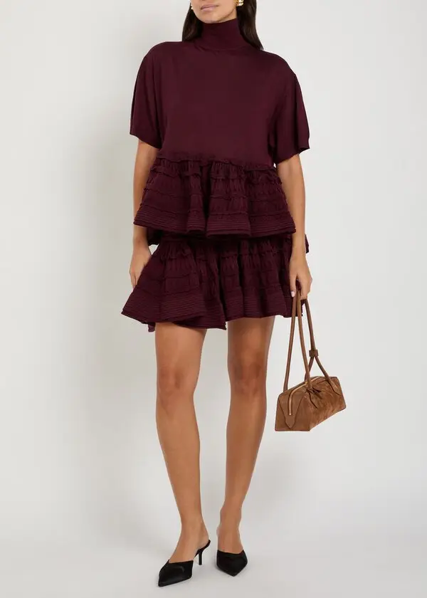 Alaïa Ruffled Wool-blend Mini Skirt
