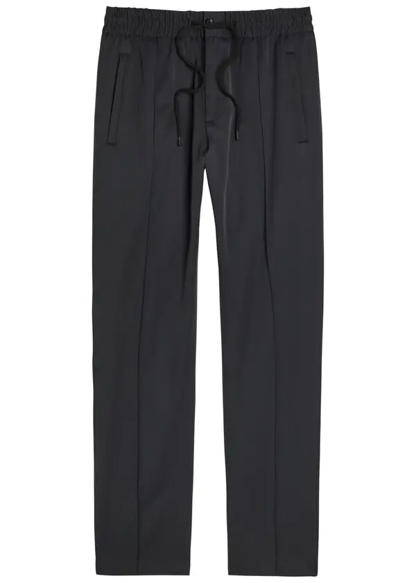 Dolce & Gabbana Drawstring Straight-leg Stretch-wool Trousers