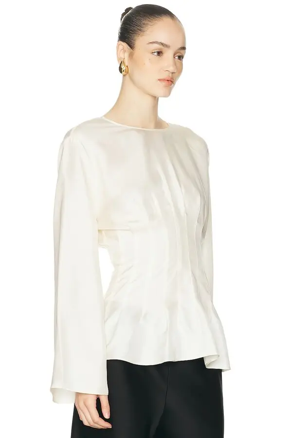 RÓHE Sculptural Waisted Silk Top