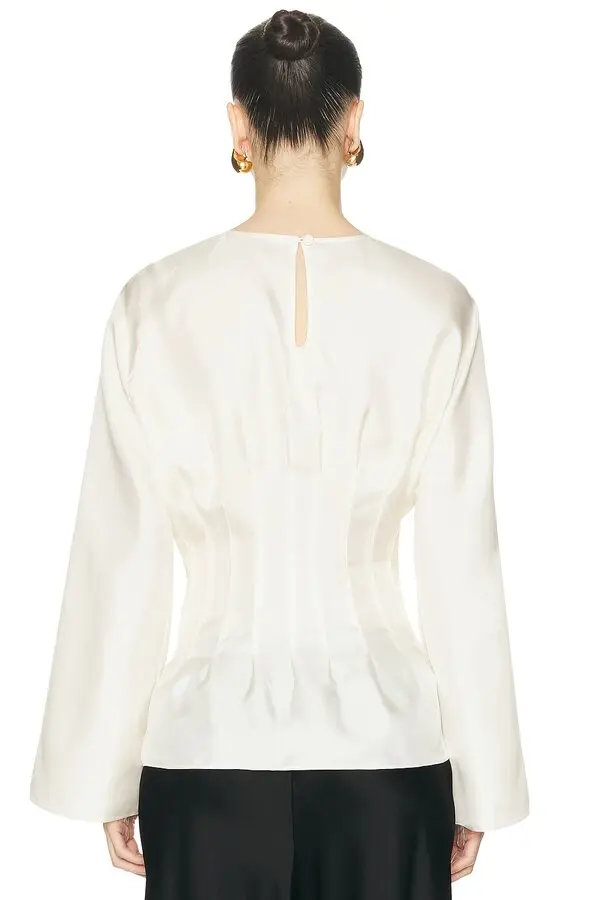 RÓHE Sculptural Waisted Silk Top