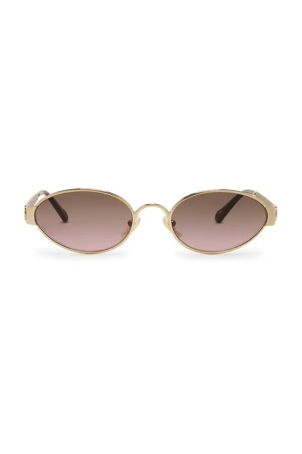 Chloé Holly Oval Sunglasses - Gold & Green
