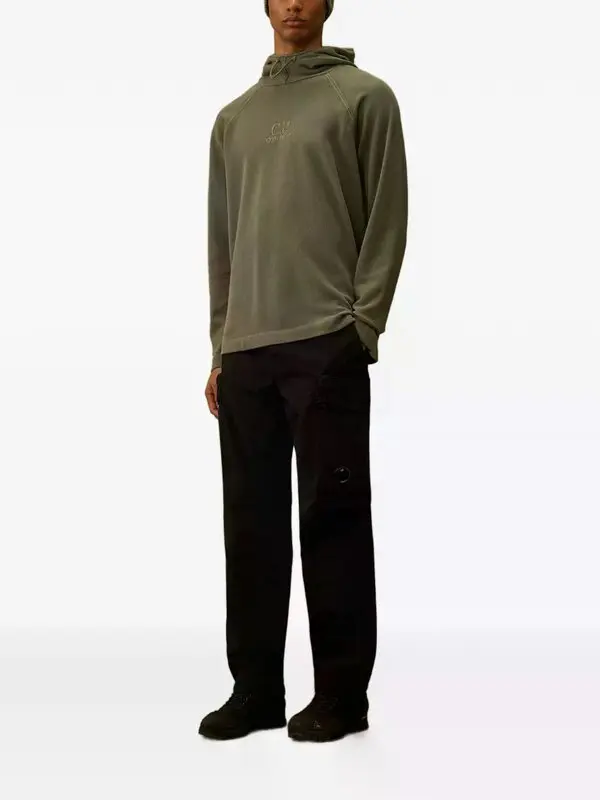 C.P. COMPANY Logo-embroidered Hoodie - Green