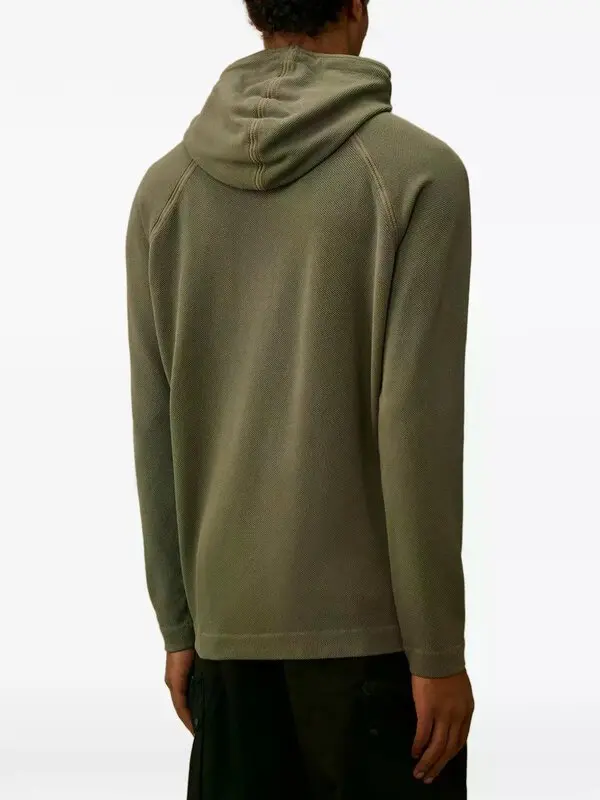 C.P. COMPANY Logo-embroidered Hoodie - Green