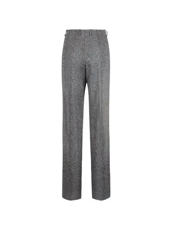 Ermanno Scervino Herringbone-pattern Belt-loop Trousers