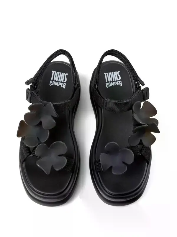 Camper Twins Flower Detail Touch-strap Sandals