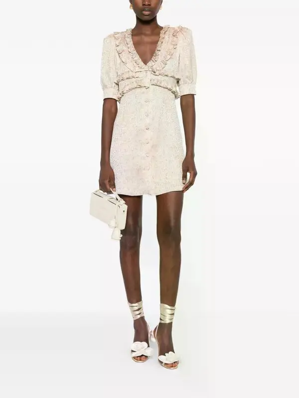 Alessandra Rich Ruffled Floral Print Dress