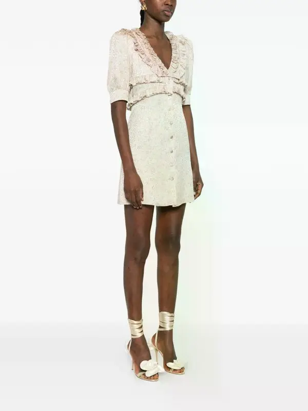 Alessandra Rich Ruffled Floral Print Dress