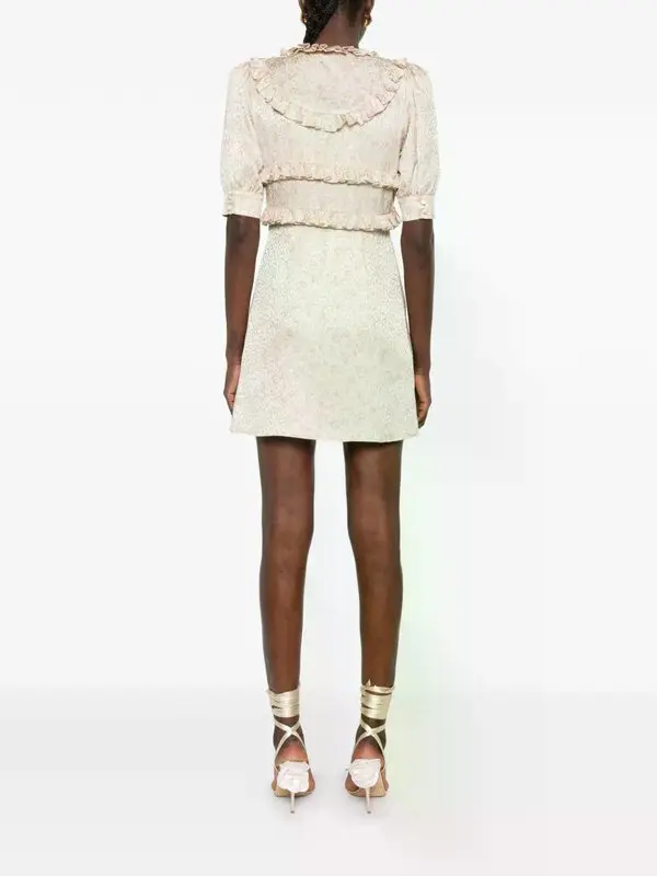 Alessandra Rich Ruffled Floral Print Dress