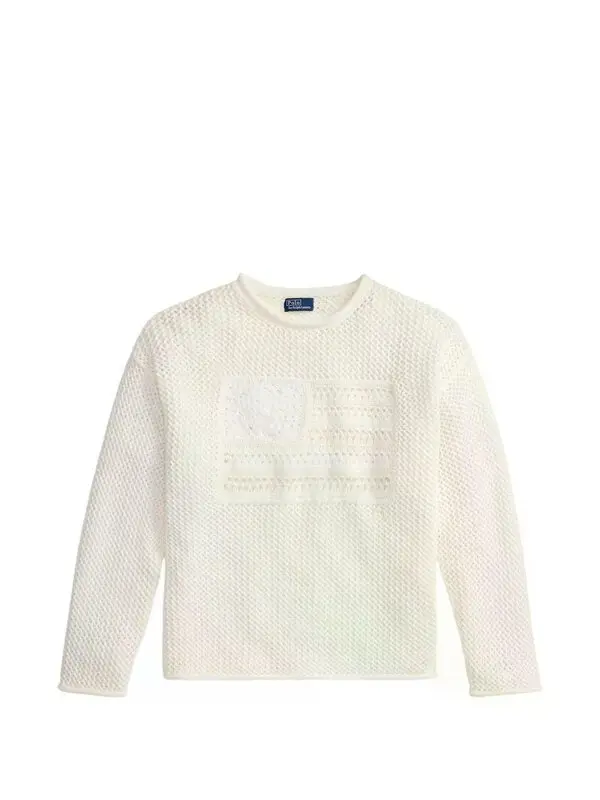 Polo Ralph Lauren Flag-motif Open-knit Sweater