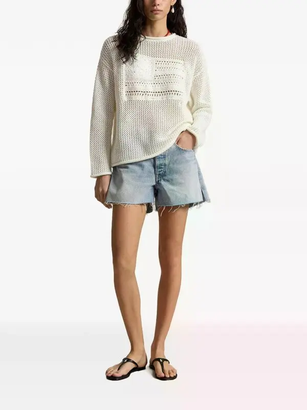 Polo Ralph Lauren Flag-motif Open-knit Sweater