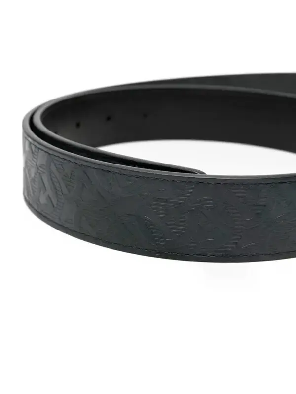 FERRAGAMO Logo Buckle Patterned Belt - Blue