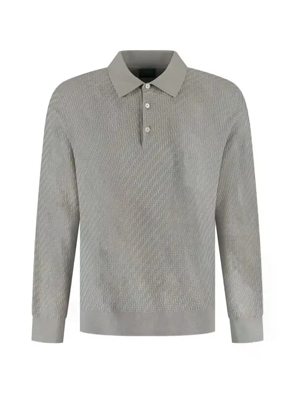 Brioni Buttoned Long-sleeve Polo Shirt