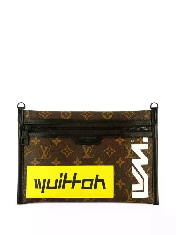 LOUIS VUITTON 2019 Double Flat Monogram Messenger Bag - Brown