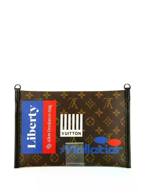 LOUIS VUITTON 2019 Double Flat Monogram Messenger Bag
