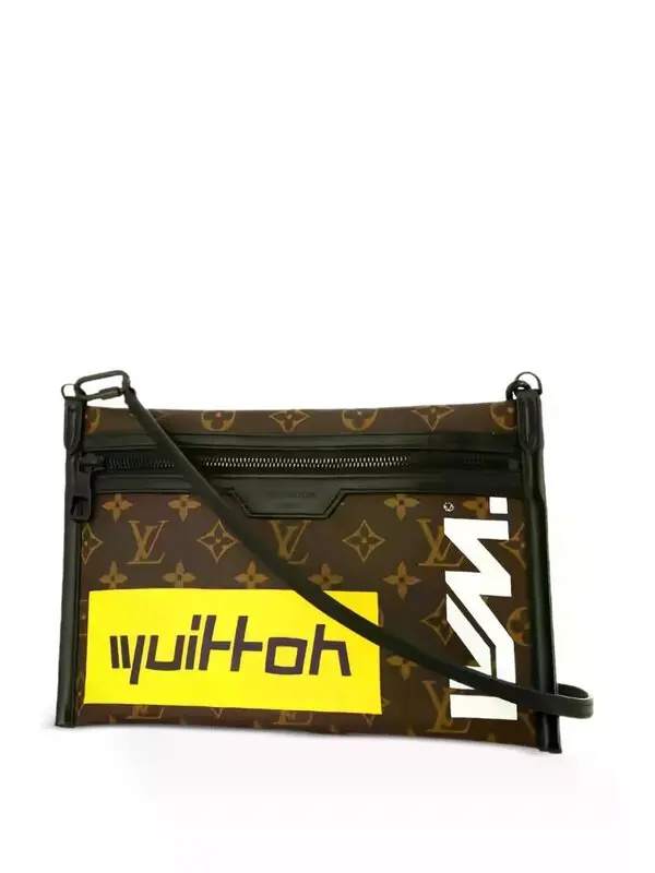 LOUIS VUITTON 2019 Double Flat Monogram Messenger Bag