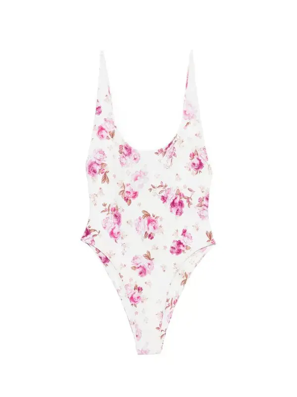 Magda Butrym Floral-print One-piece Swimsuit - Neutrals