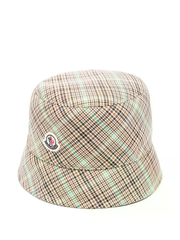 Moncler Plaid Bucket Hat - Neutrals
