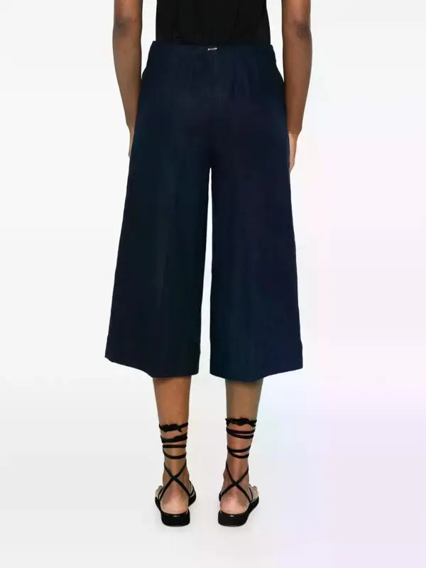 TWINSET Embroidered Wide-leg Trousers - Blue