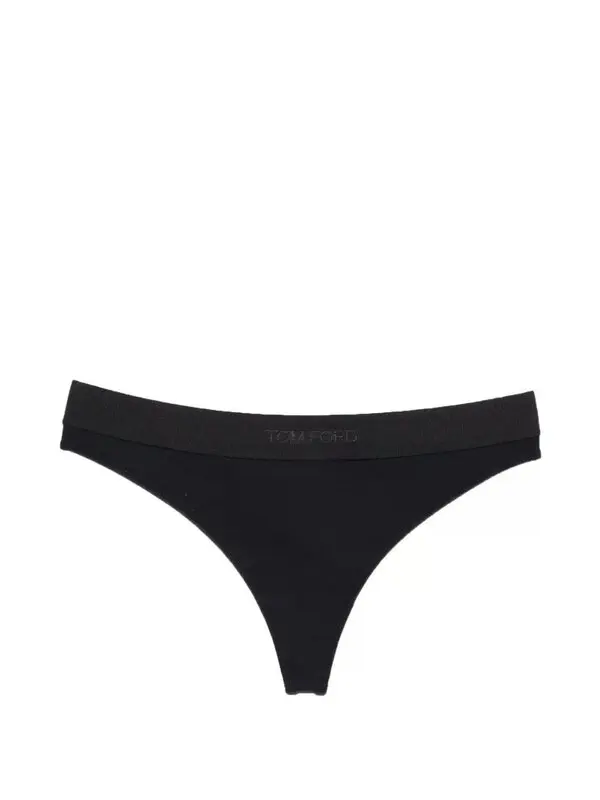TOM FORD Logo-waistband Thong - Black