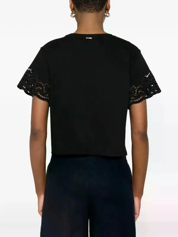 TWINSET Lace Detail T-shirt - Black