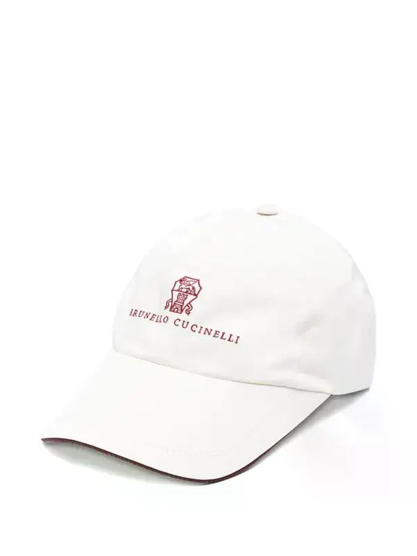 Brunello Cucinelli Logo Embroidery Cap - Neutrals