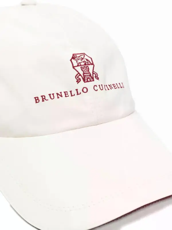 Brunello Cucinelli Logo Embroidery Cap - Neutrals