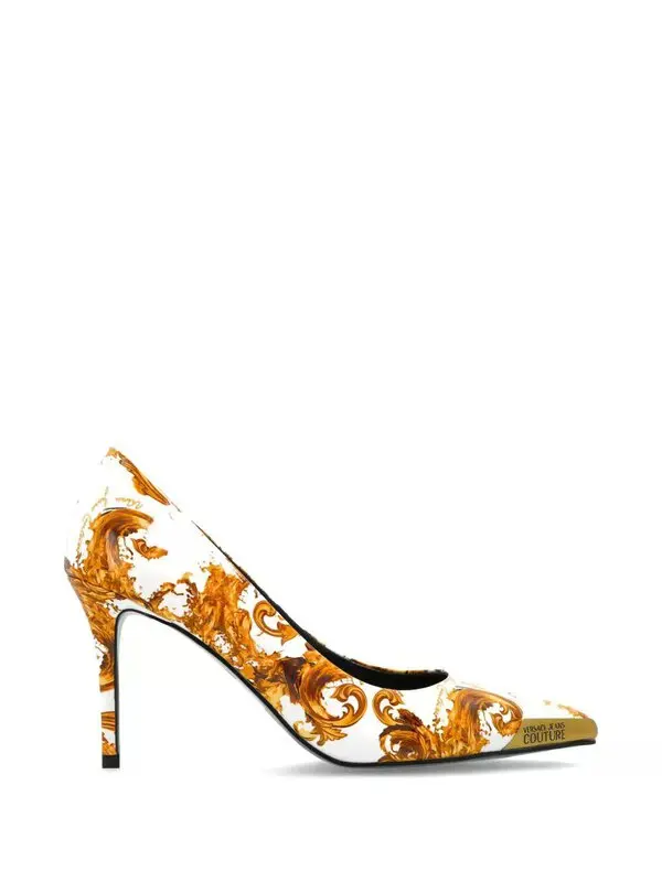 Versace Printed Pointed Toe Pumps