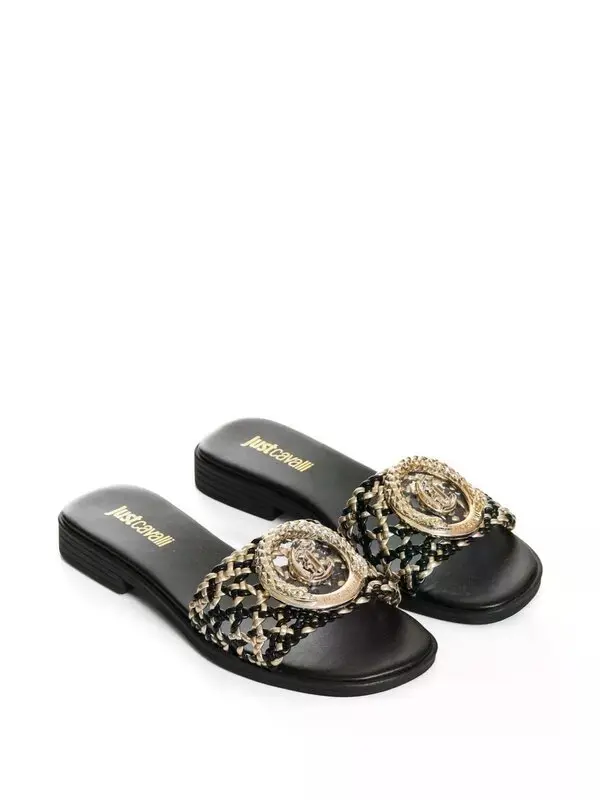 Just Cavalli Logo Appliqué Sandals